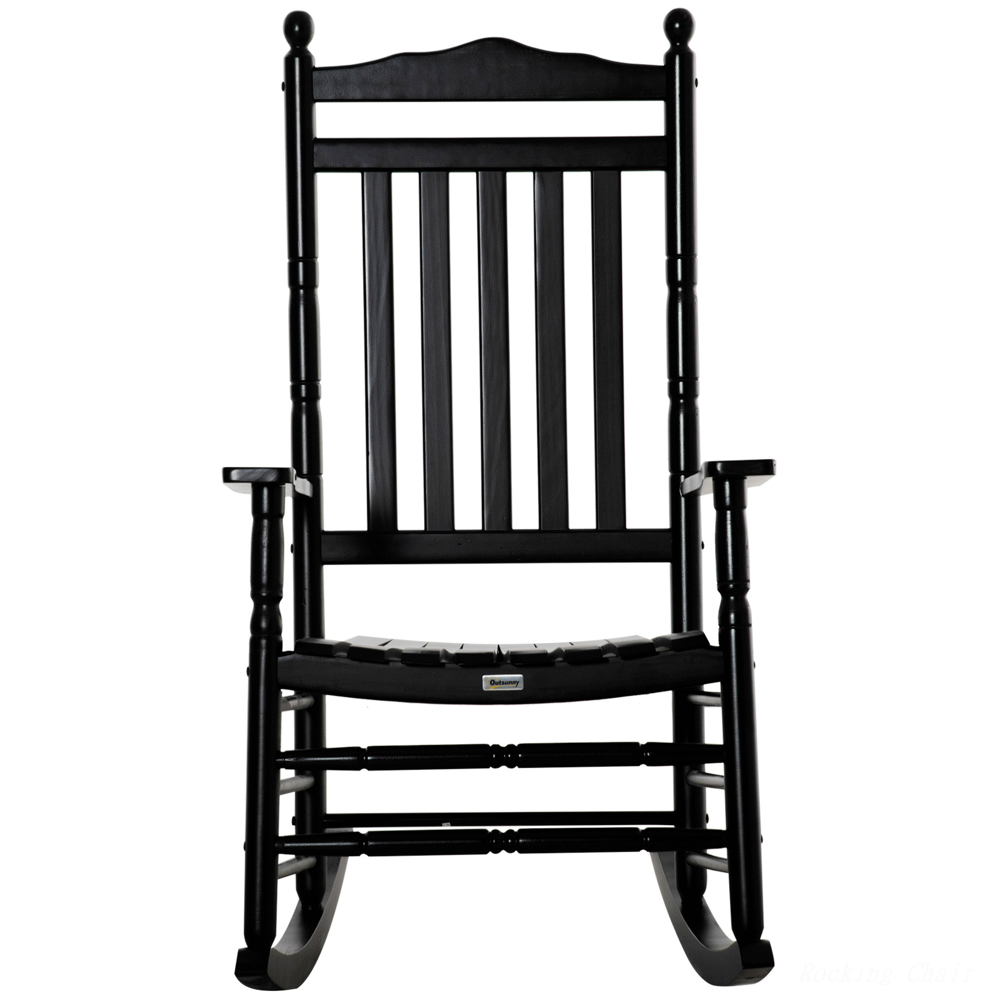 Alcott Hill® Traditional Wooden High-Back Rocking Chair For Porch | Wayfair