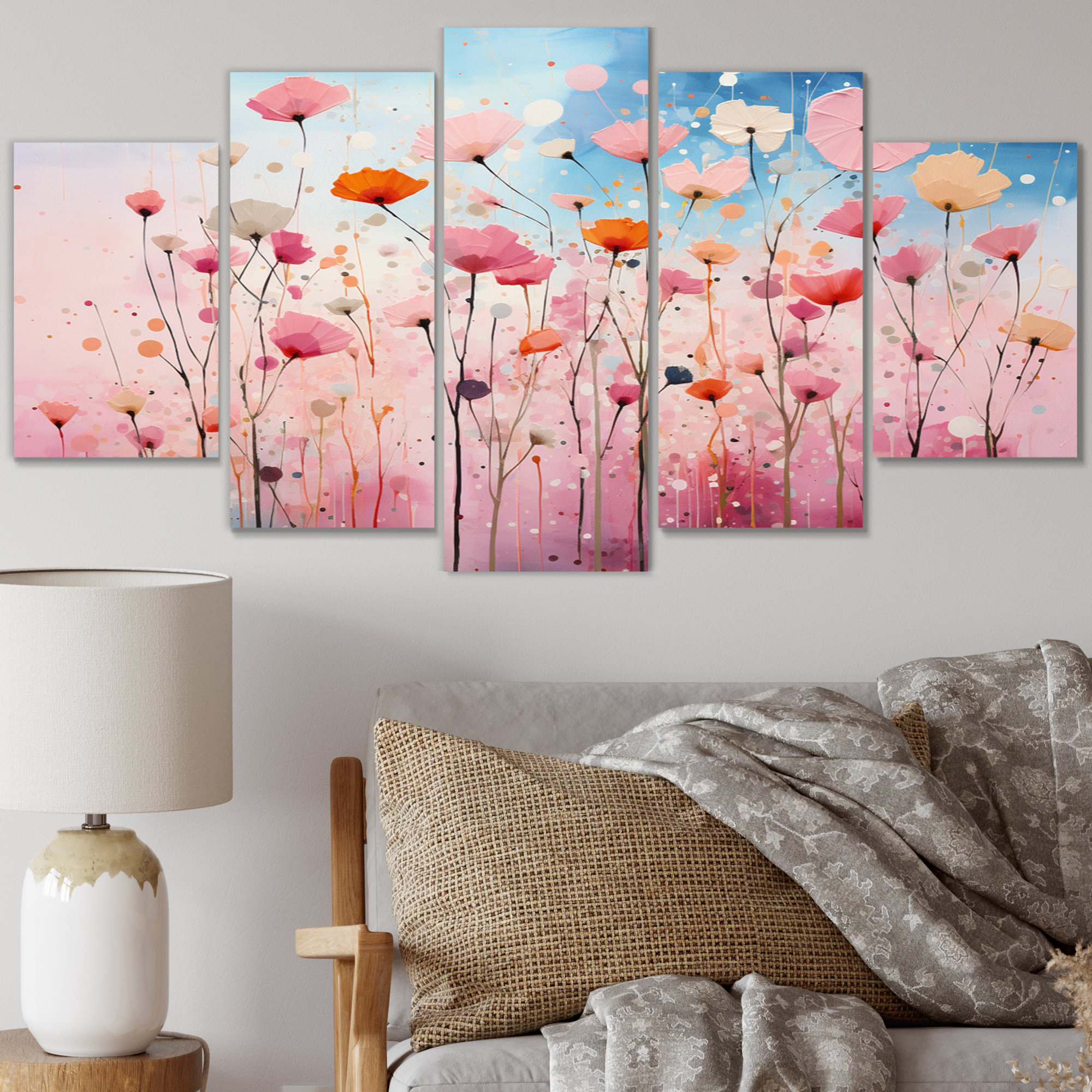 Design Art Pink Pastel Pastiche - Abstract Collages Wall Art Print - 5 ...