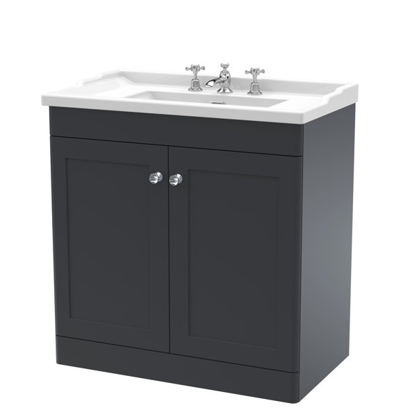 Nuie Classique 820mm Single Bathroom Vanity with Drop In Vitreous China ...