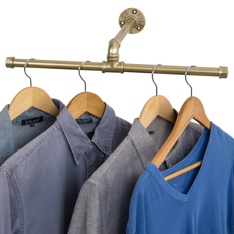 House of Hampton® Julena Gold Tone Pipe Wall Coat Hanging Rack | Wayfair