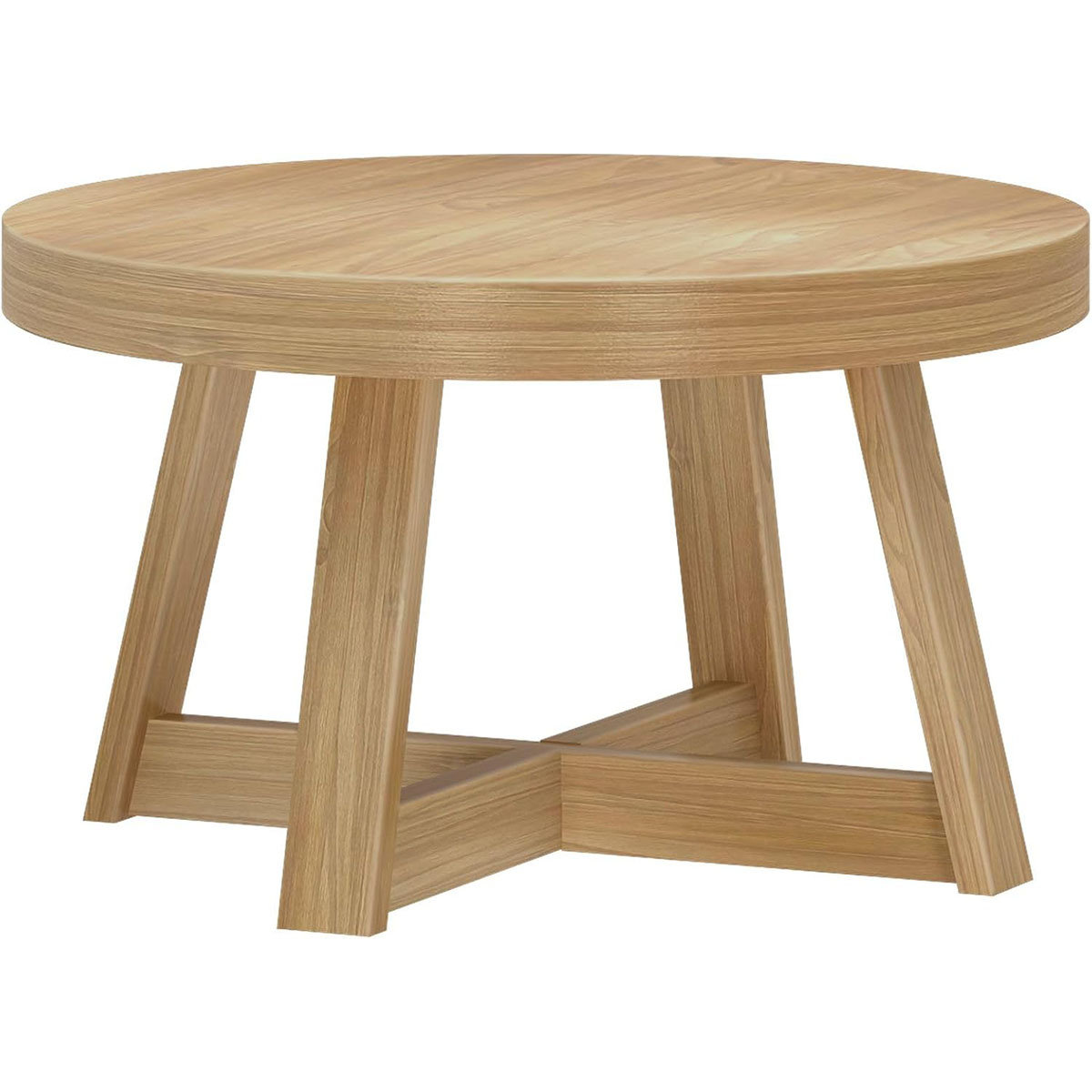 ABESNA Classic Round Coffee Table, Farmhouse Coffee Table, Rustic Mini ...