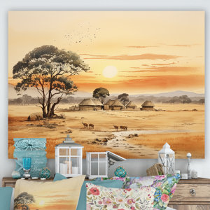 Millwood Pines Beige African Safari Landscape IV - Africa Wall Art ...