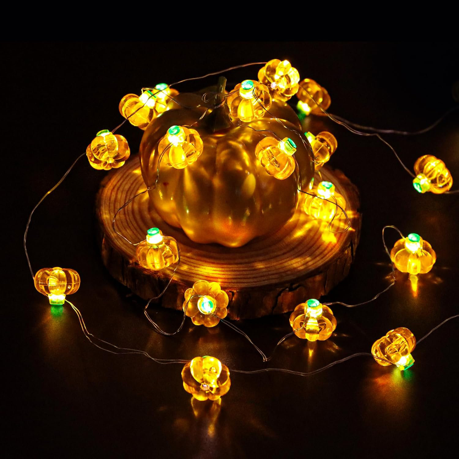 The Holiday Aisle® Fall Lights Decor Pumpkin Lights String | Wayfair