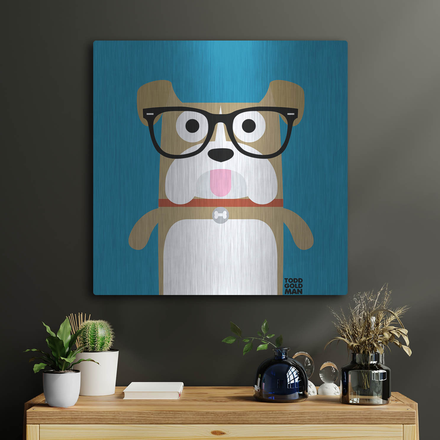 Corrigan Studio® 'Bow Wow Bulldog' by Todd Art, Metal Wall Art | Wayfair