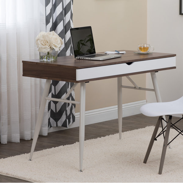George Oliver Charry Metal Base Writing Desk & Reviews | Wayfair