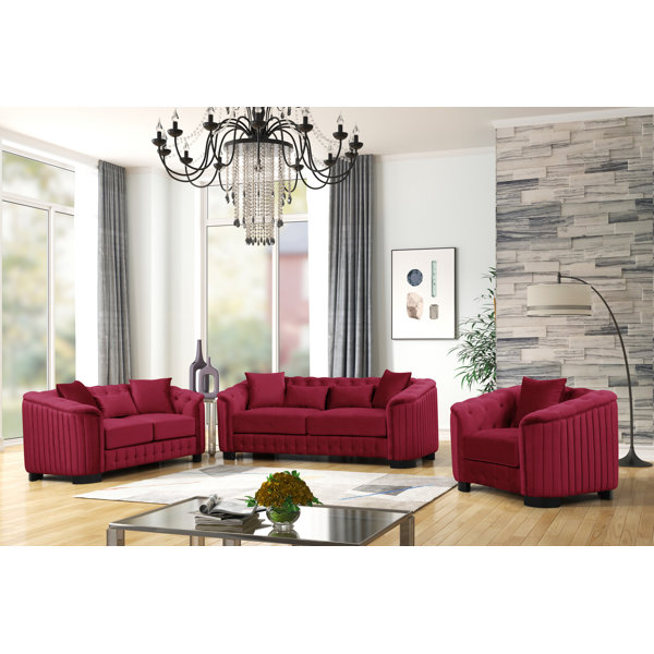 Willa Arlo Interiors Wanda 3 - Piece Velvet Living Room Set & Reviews ...