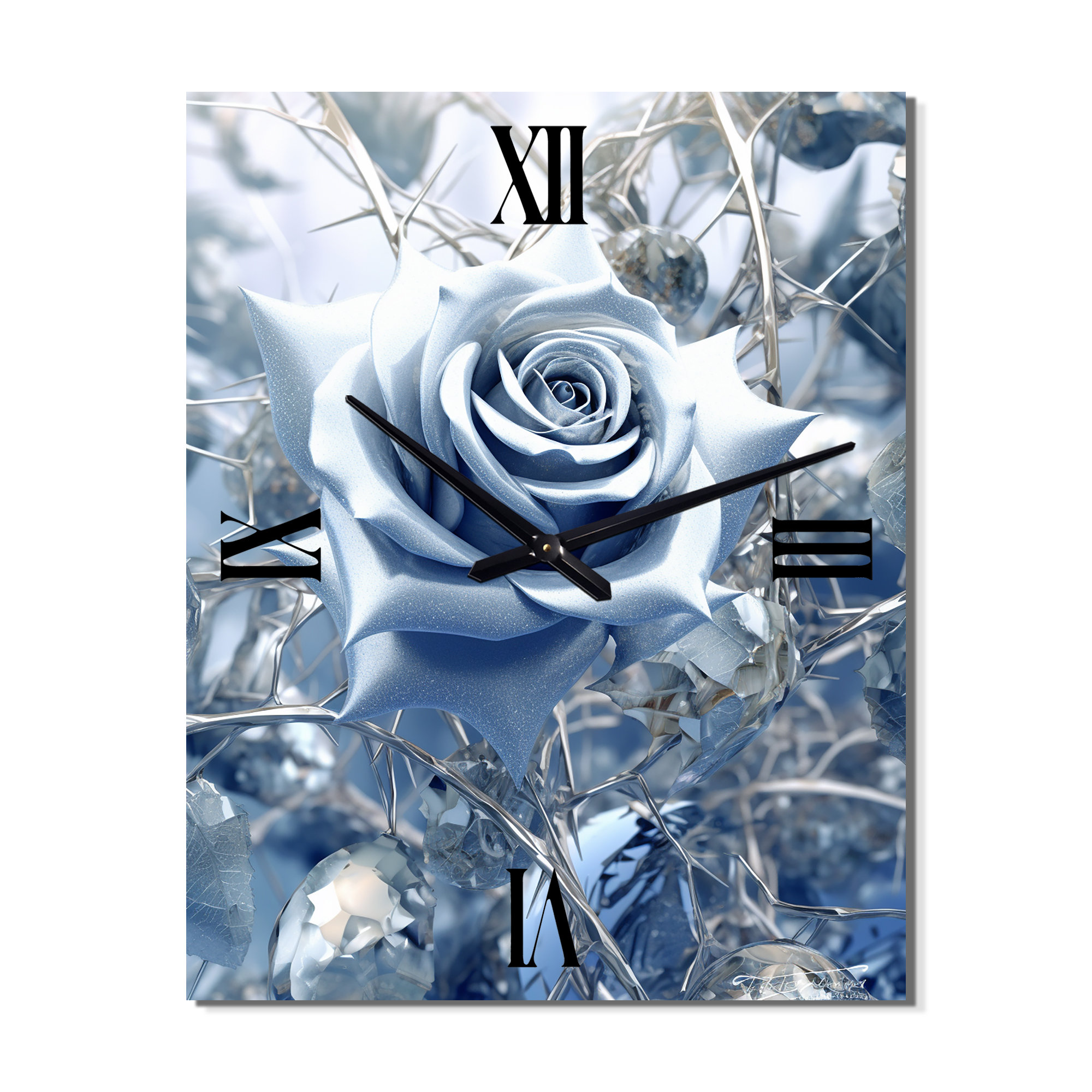 Design Art Gilded Blue Rose Shining In The Morning Light III - Rose ...