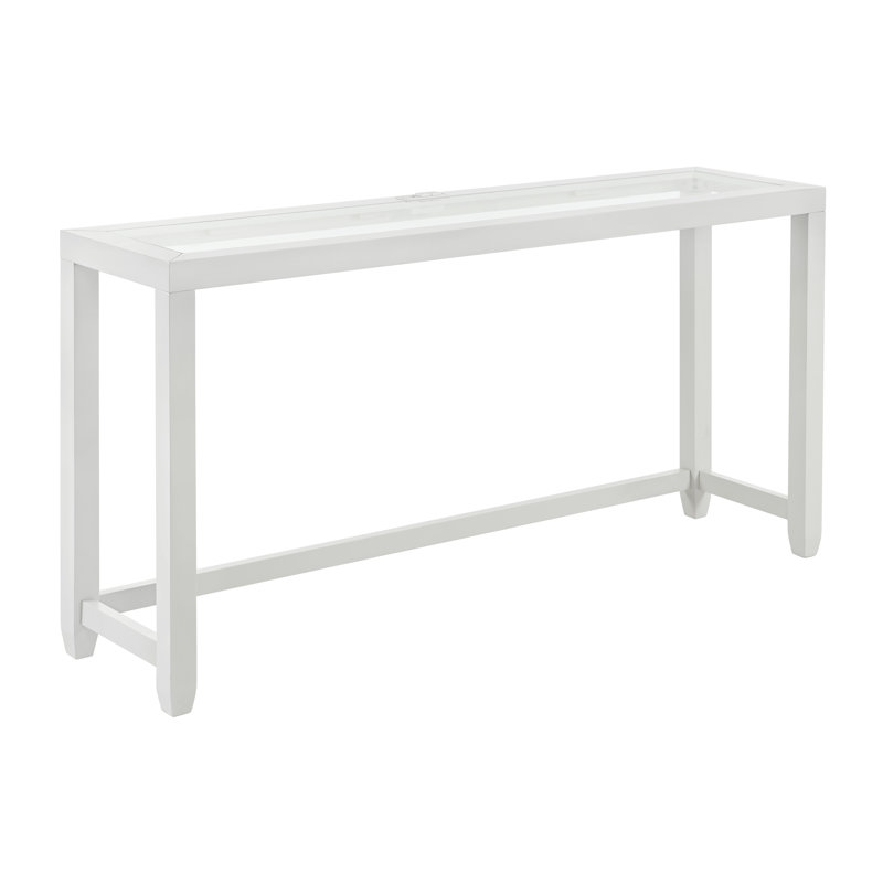 Wade Logan® Arystan Glass Top Counter Height Bar Console Table with 3 ...
