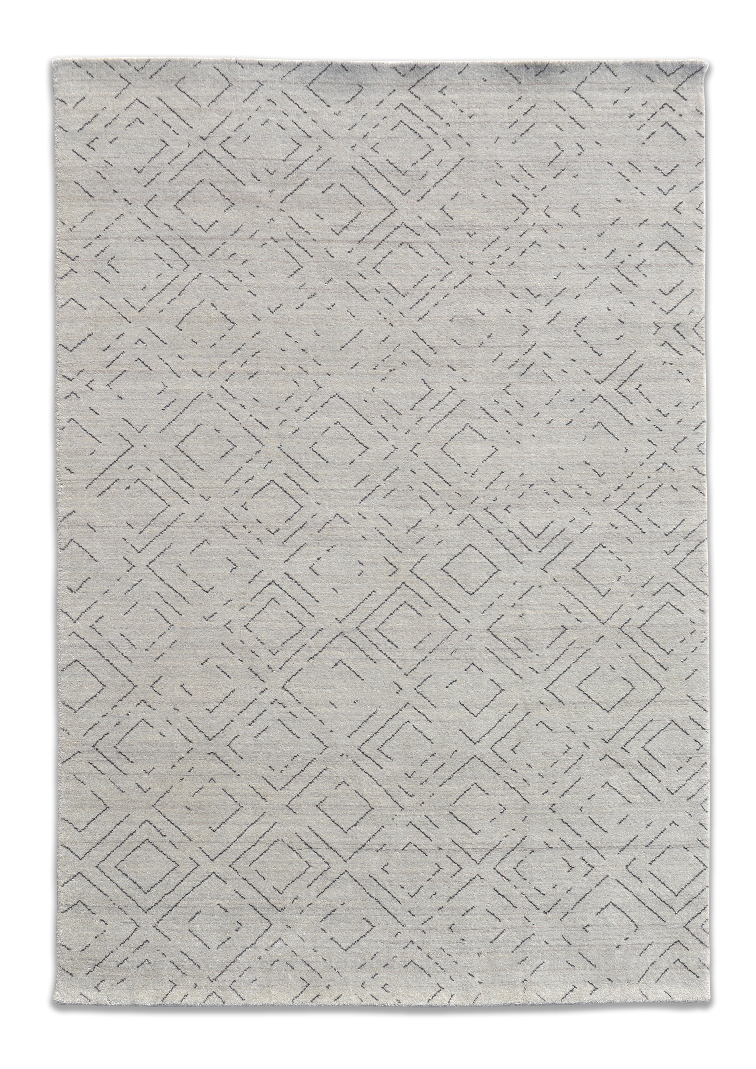 Tufty Home Moroccan Geometric Handmade Diamond Grey Wool Area Rug By ...