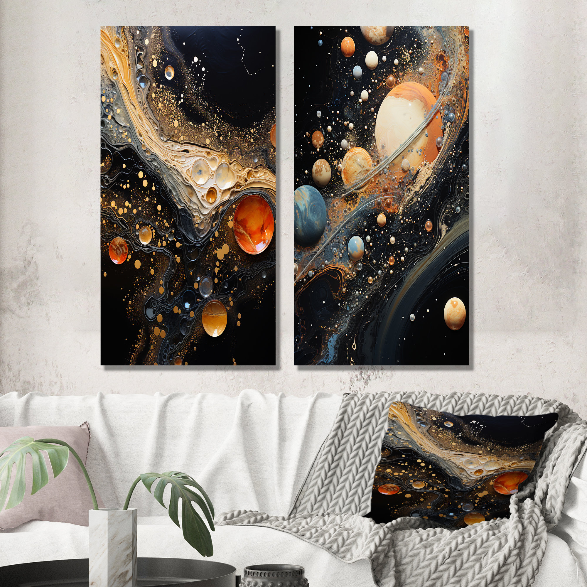 Mercer41 Abstract Coffee Nitro Nebula - Abstract Shapes Metal Wall Art ...
