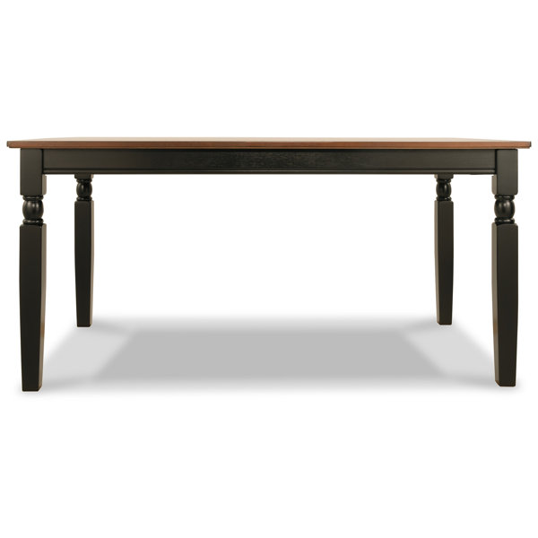 Benjara Vilo Dining Table, 60 Inch Brown Rectangular Wood, Black Turned ...