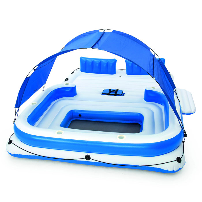 Bestway Hydro-Force Tropical Breeze 6 Person Inflatable Party Island ...