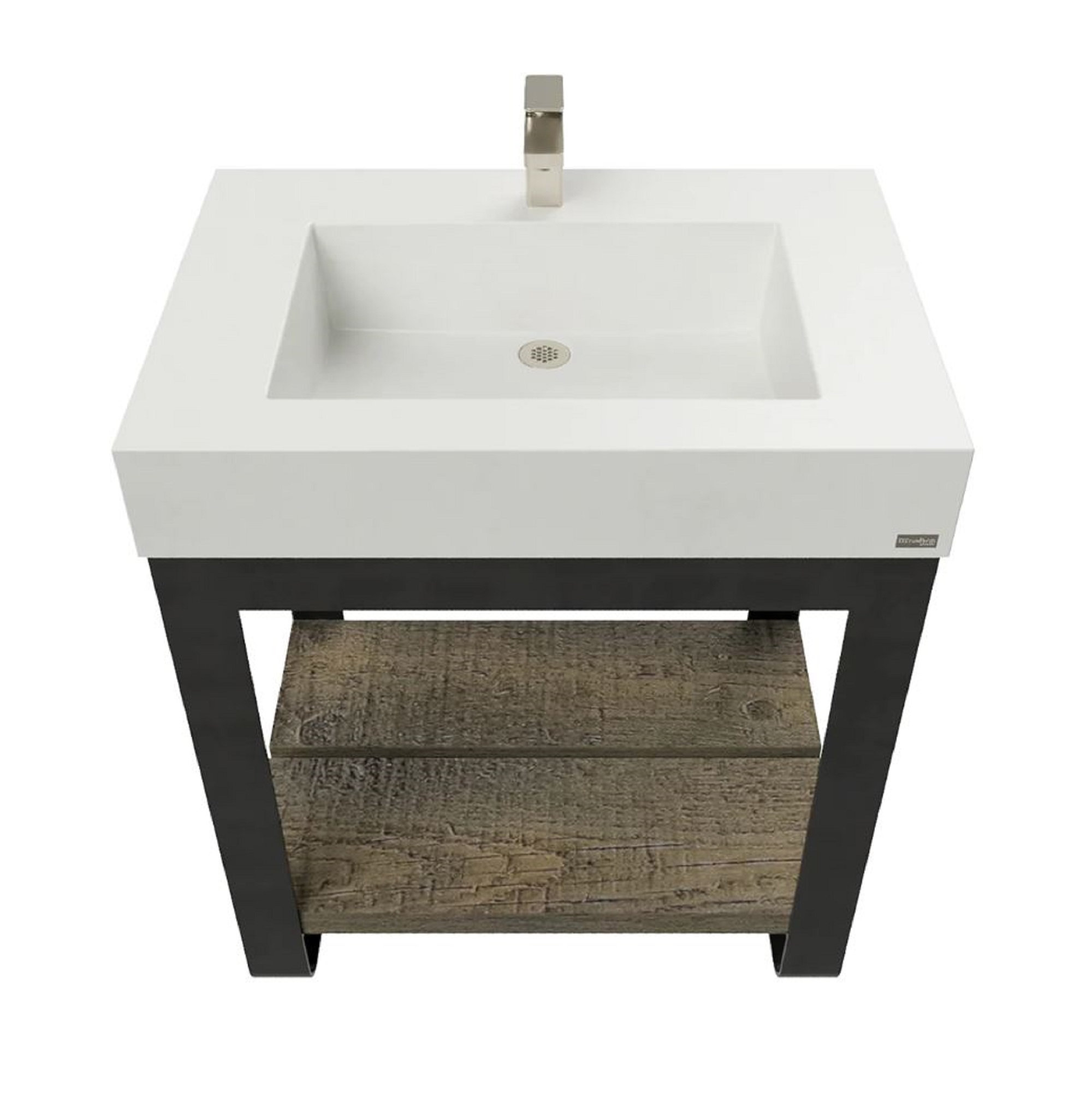 Trueform Concrete Outland 30 Inch Steel Vanity Base With Modern Half ...