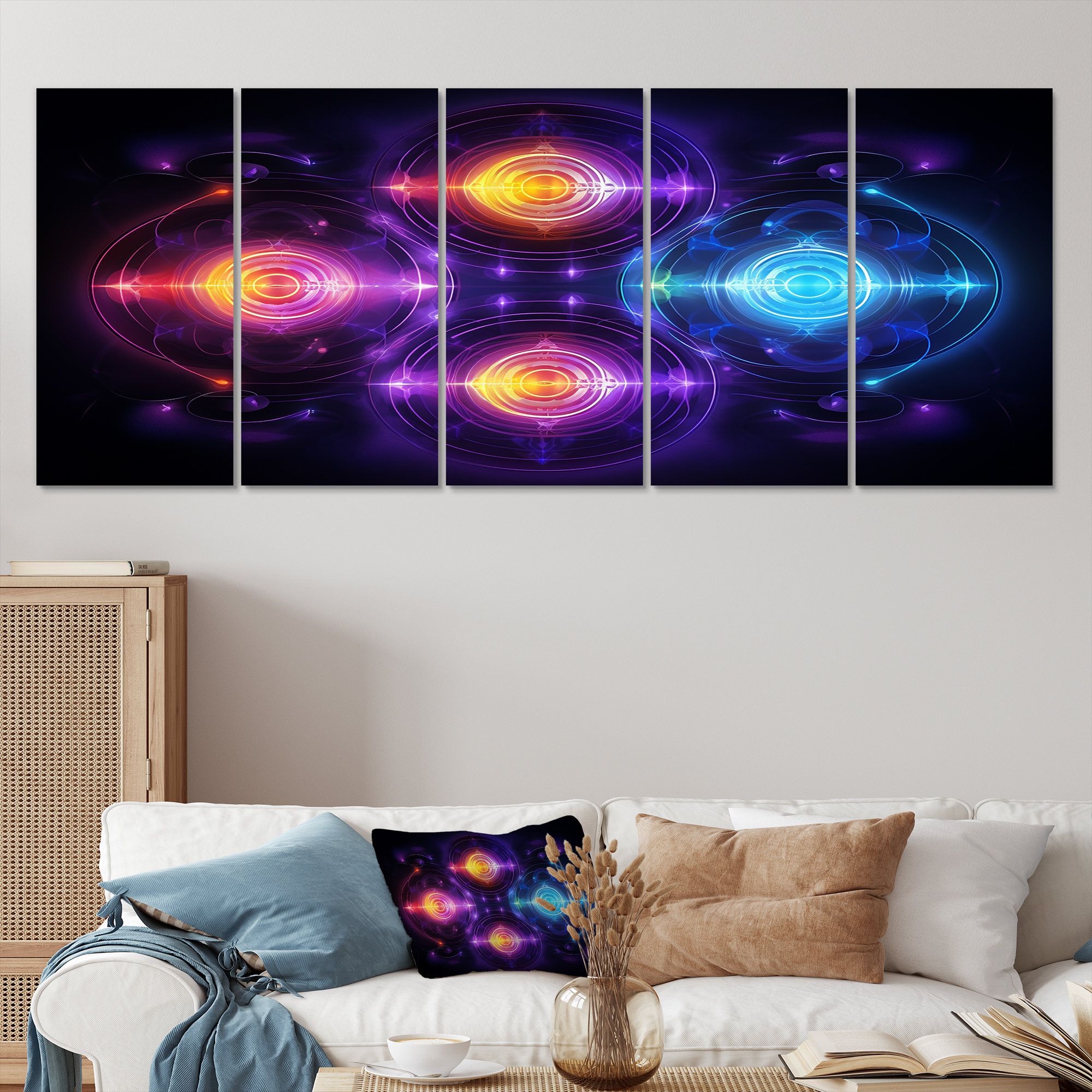 Ivy Bronx Chakra Fifth Movement Meditation - Geometric Wall Art 5 Piece ...