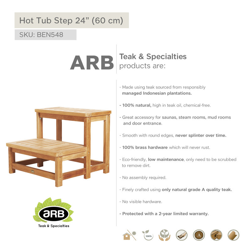 ARB Teak & Specialties SpaTeak Hot Tub Step & Reviews | Wayfair