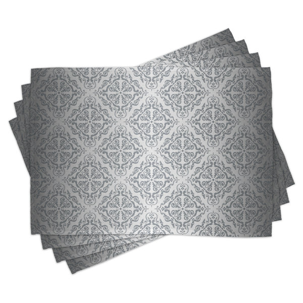 East Urban Home Platzdeckchen 4er-Set, Monochrom viktorianisch, Grau ...