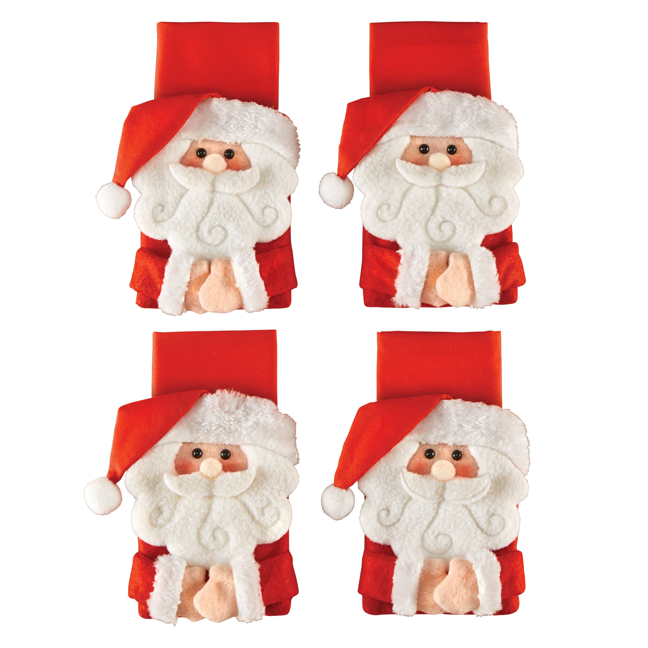 The Holiday Aisle® Jaspriya Adorable Santa Silverware Holders - Set Of ...