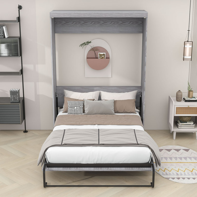 Loon Peak® Harilda Murphy Wooden Bed | Wayfair