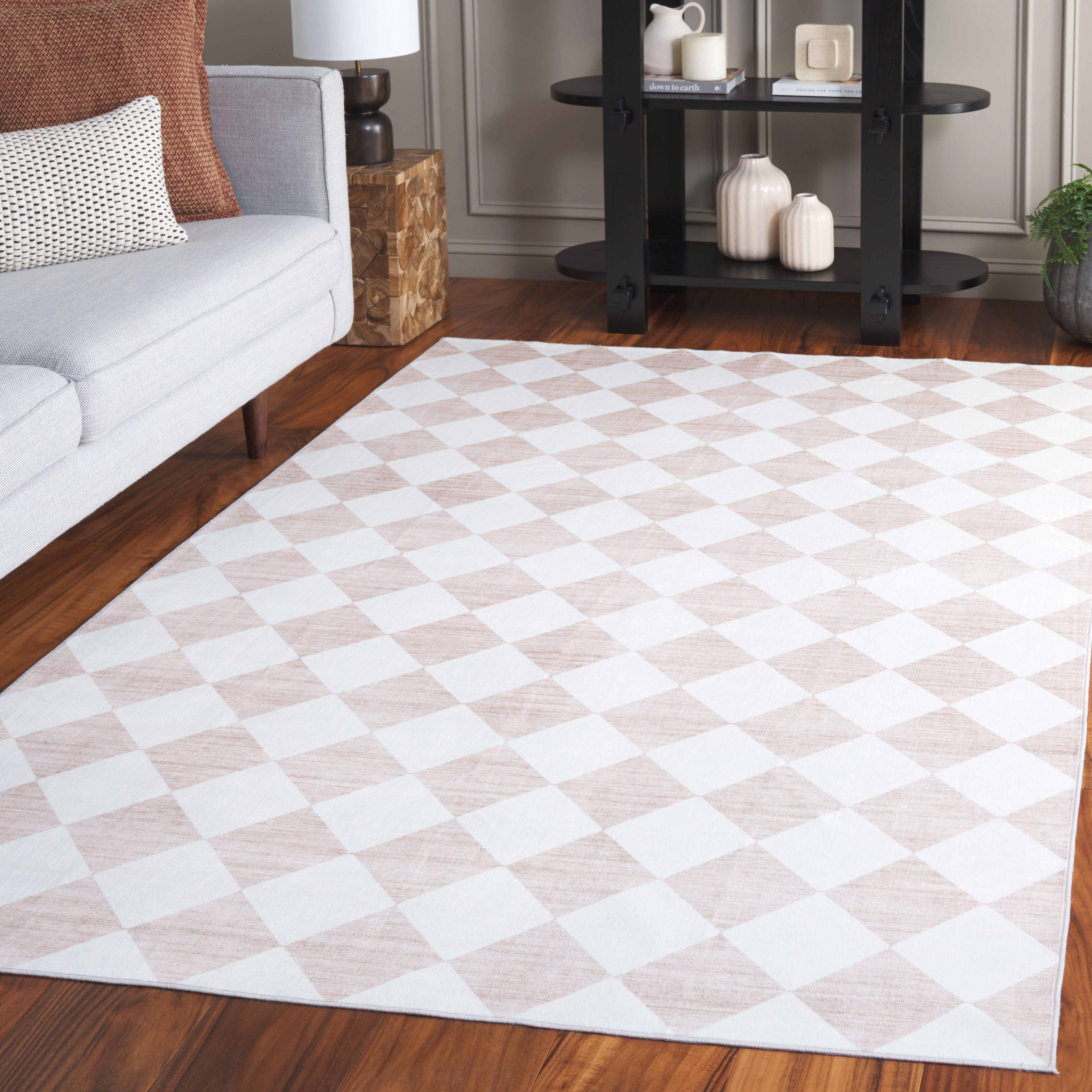 Gracie Oaks Janill Clara Performance Machine Washable Geometric Rug ...