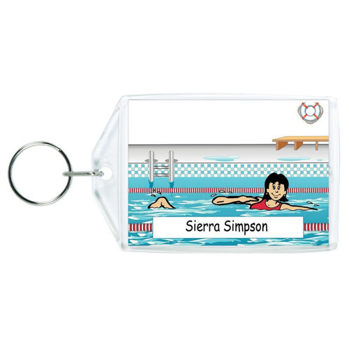 Printed Perfection Personalized Swimmer - Female Acrylic Key Chain ...