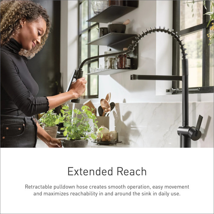 MOEN CIA SPRING KITCHEN FAUCET WITH POWER BOOST PRO | Wayfair