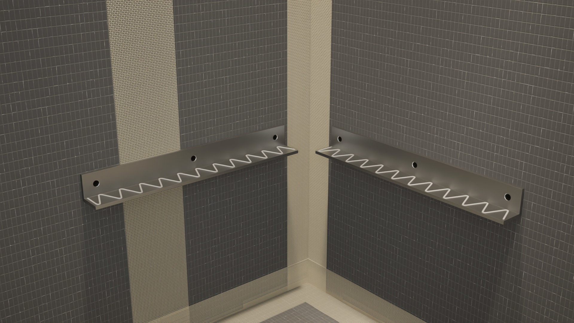 The Original Granite Bracket Floating Corner Shower Bench Kit with ...