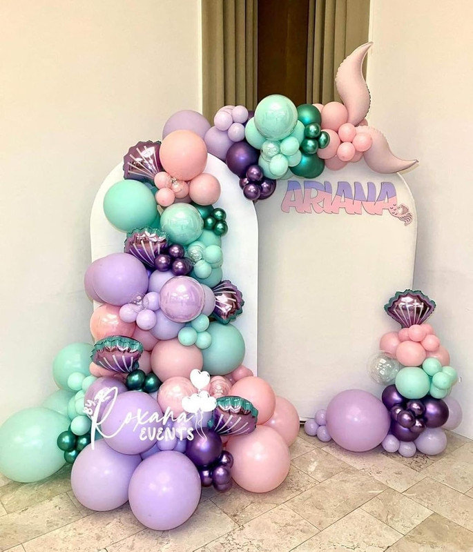 The Party Aisle™ Mermaid Balloons Balloons Set, 50Pcs 12 Inch Metallic ...