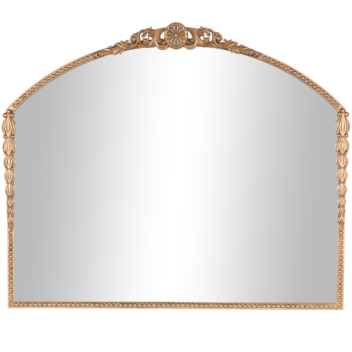 House of Hampton® Cole And Metal Orante Antique Arch Scroll Wall Mirror ...