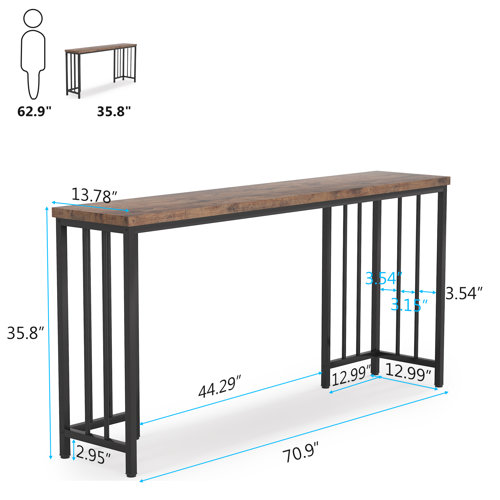 17 Stories 70.9 Inch Extra Long Sofa Table,Rustic Long Console Table ...