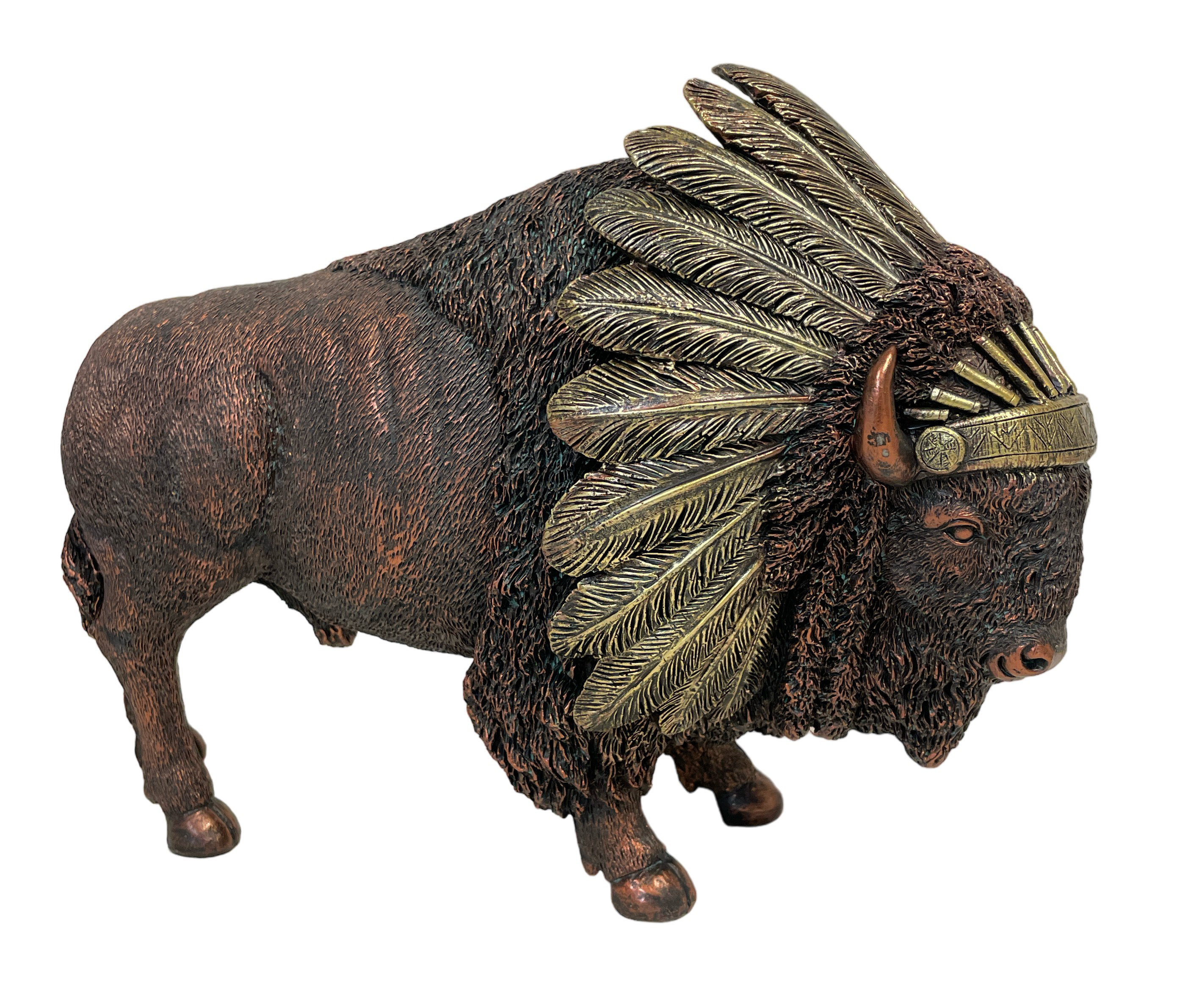 Trinx Polyresin North American Buffalo Bison Headdress Country Rustic ...