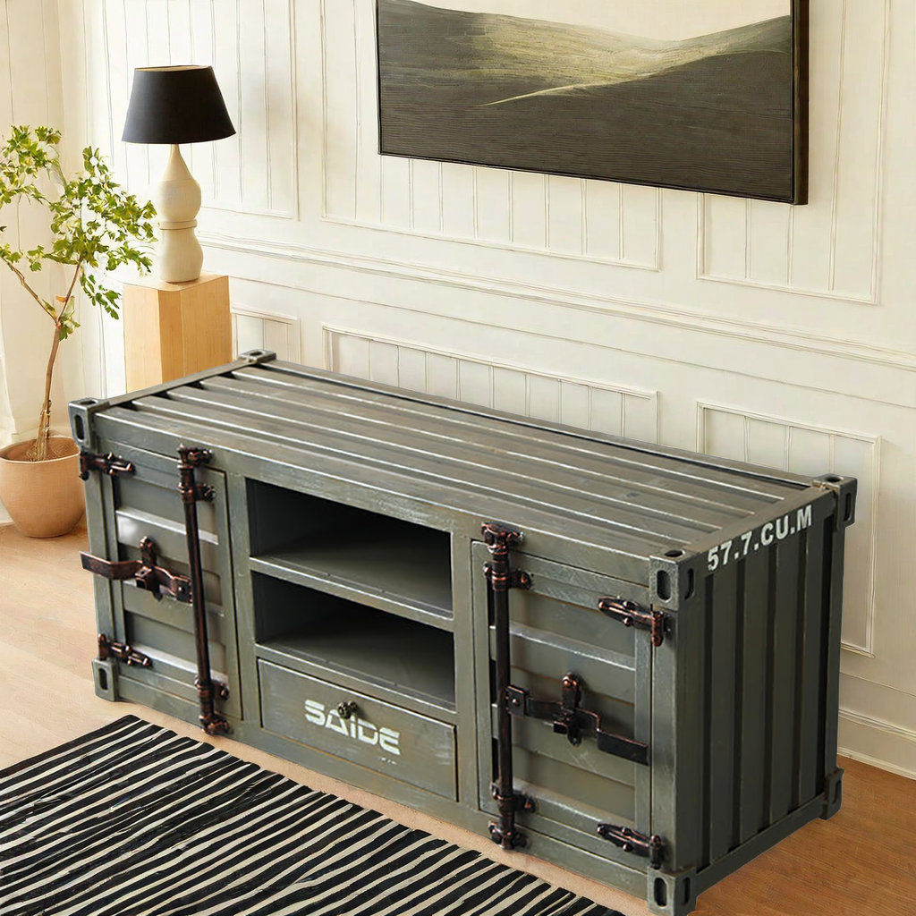 Industrial Style Sofa Old style container TV cabinet - Wayfair Canada