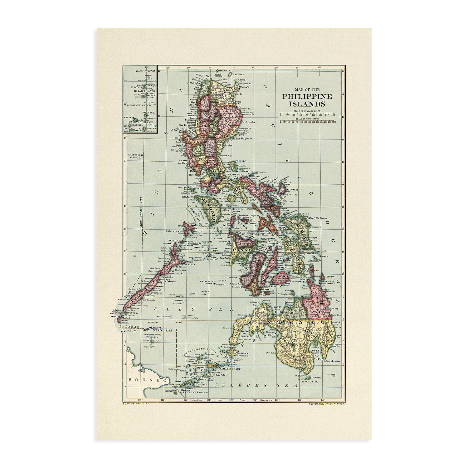 Trinx 1906 Philippines Map - 24 x 36 Inch Vintage Map Of The ...