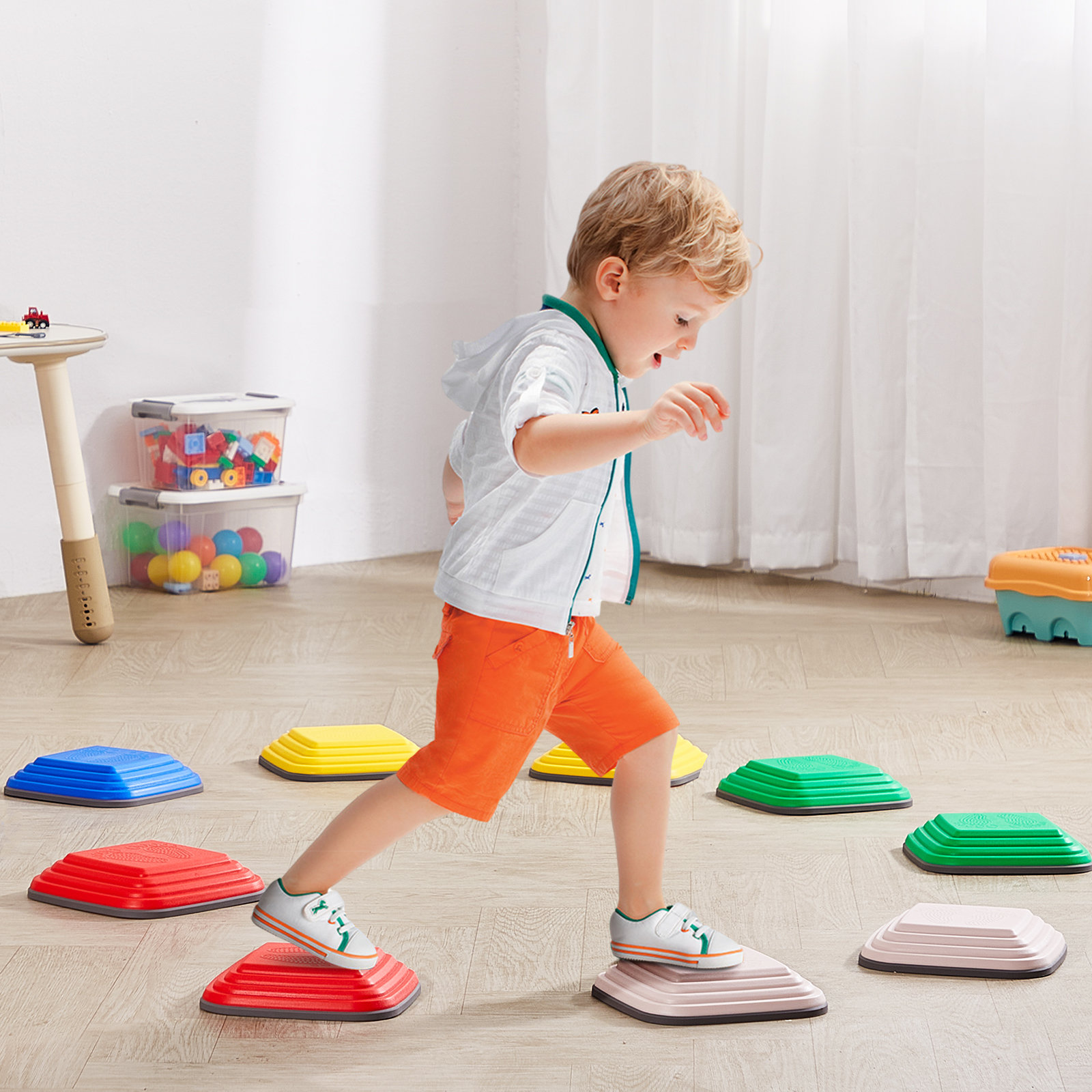 VEVOR Kids Balance Stepping Stones Sensory Obstacle Course 10 PCS ...