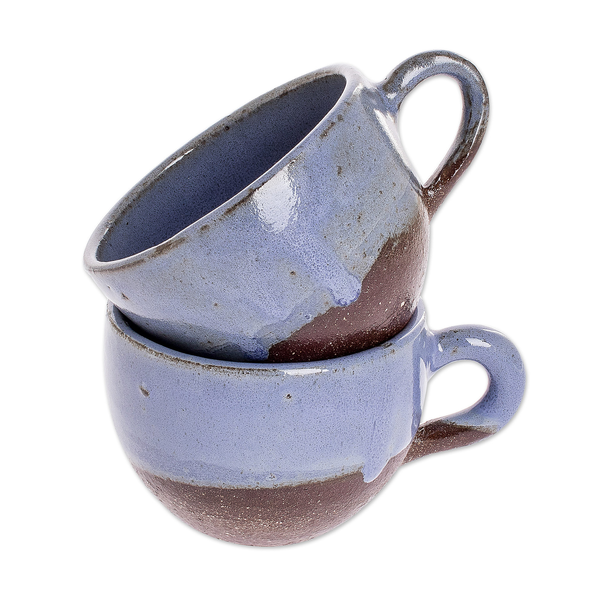 Red Barrel Studio® Handmade Sea Blue Morning Ceramic Coffee Cups (Pair ...