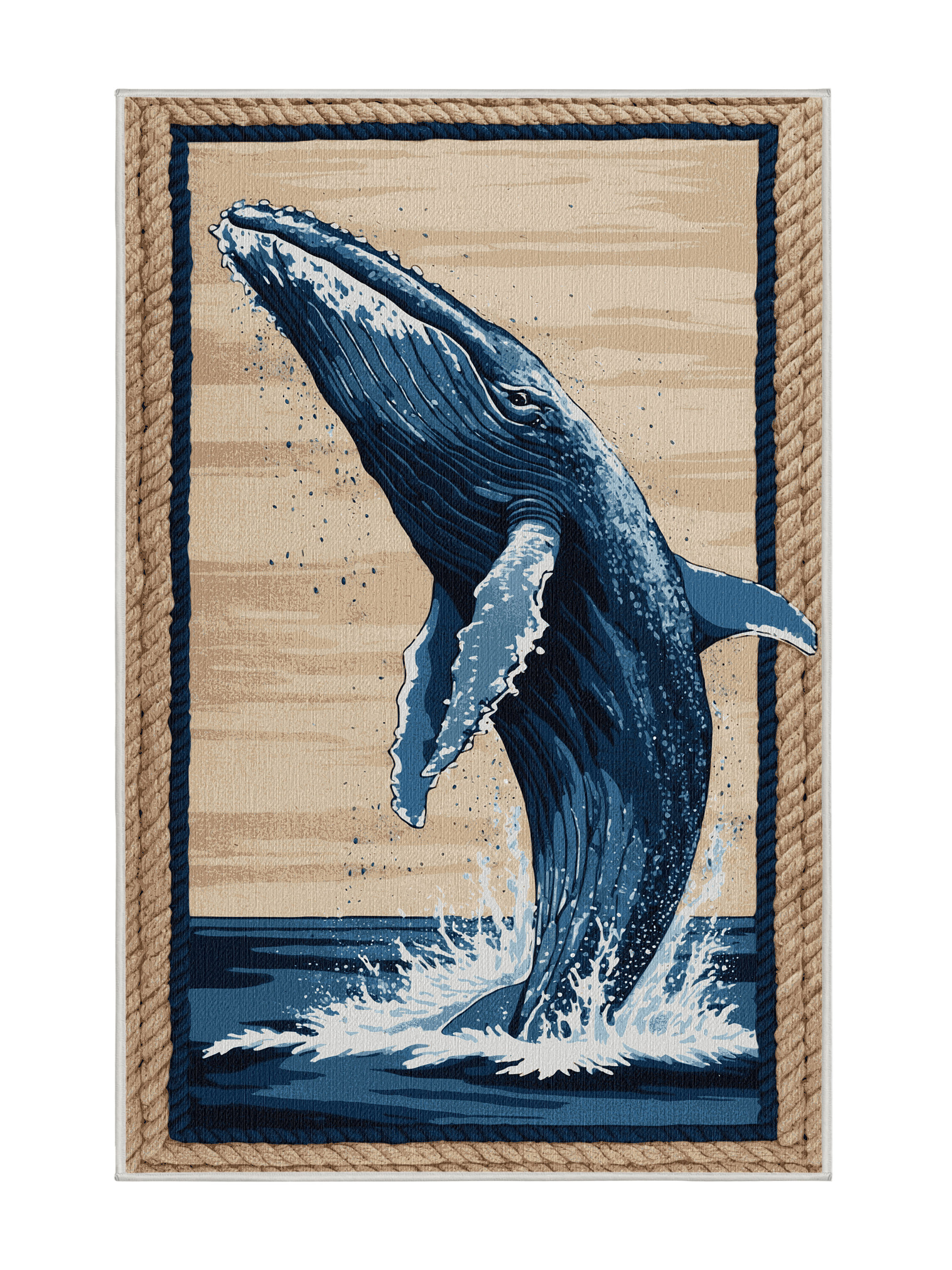 Longshore Tides Washable Whale Watch Coastal Area Rug | Wayfair