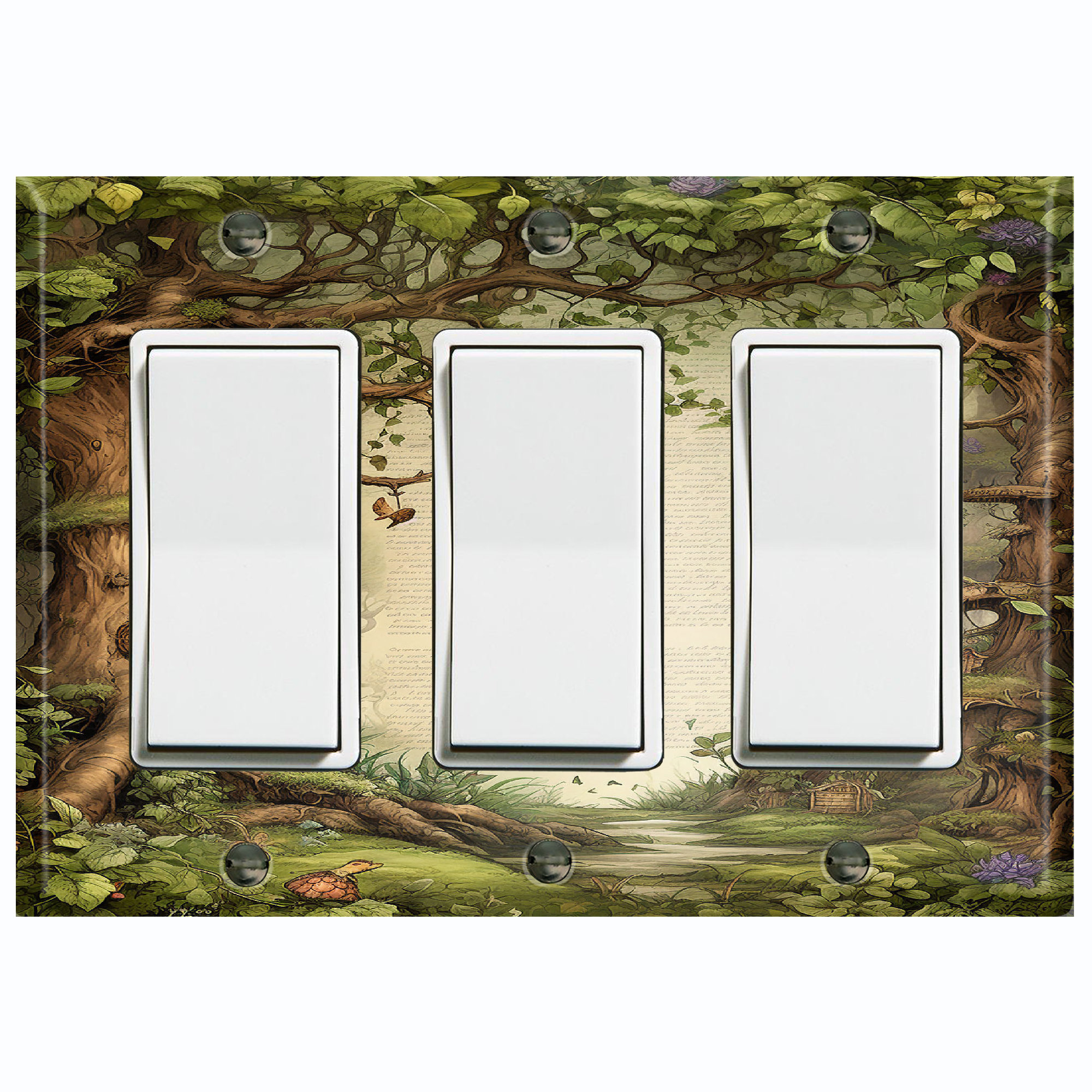 WorldAcc Green Tree Of Life Nature Themed 3 - Gang Toggle Light Switch ...