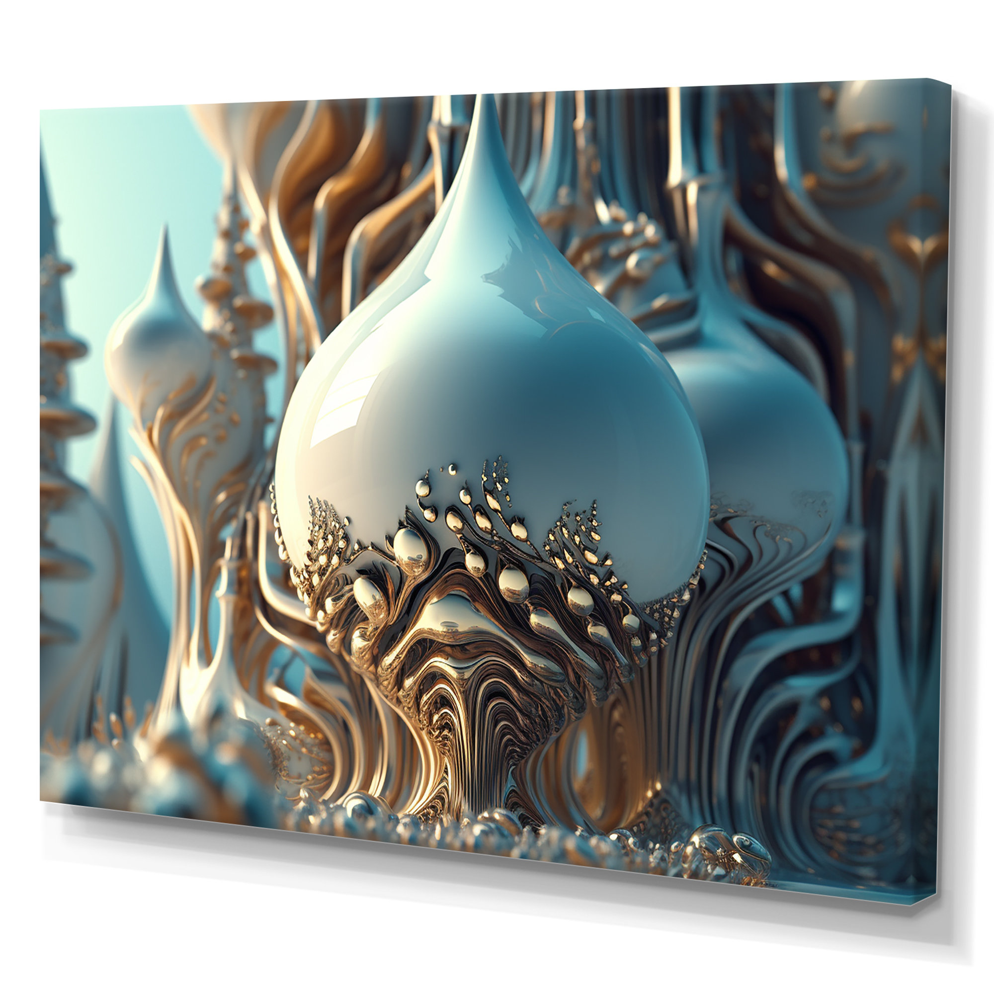 Wrought Studio™ Fractal Turquoise Cosmic Architecture - Fractals Wall ...