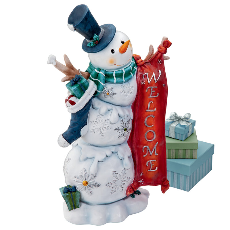 Design Toscano Avalanche the Snowman Welcome Sign Statue & Reviews ...