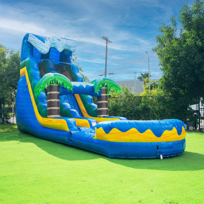 XJUMP Surf Beach 19' Tall Inflatable With Detachable Pool Water Slide ...