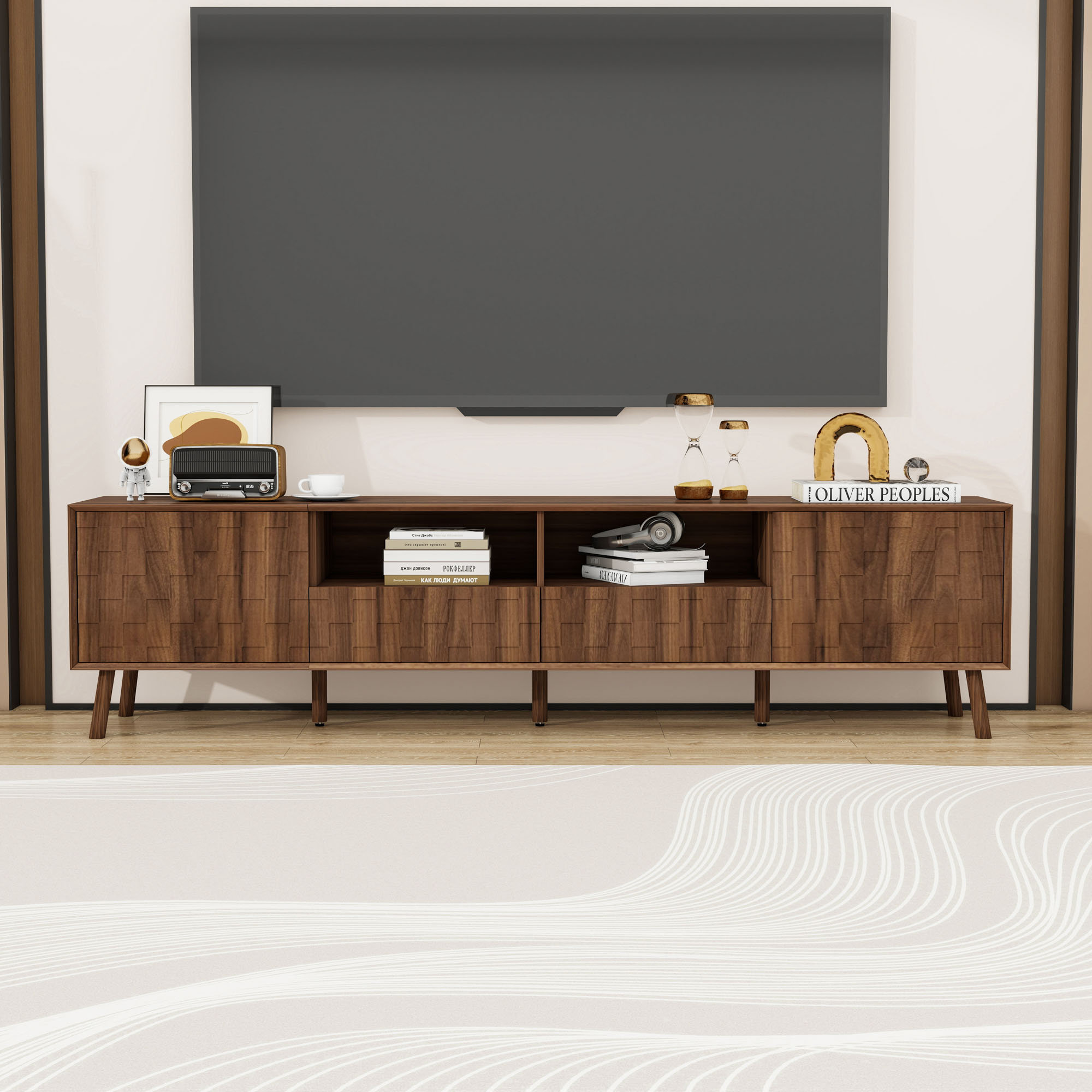 Symple Stuff TV Stand with 2 Drawers and Cable Management - Wayfair Canada