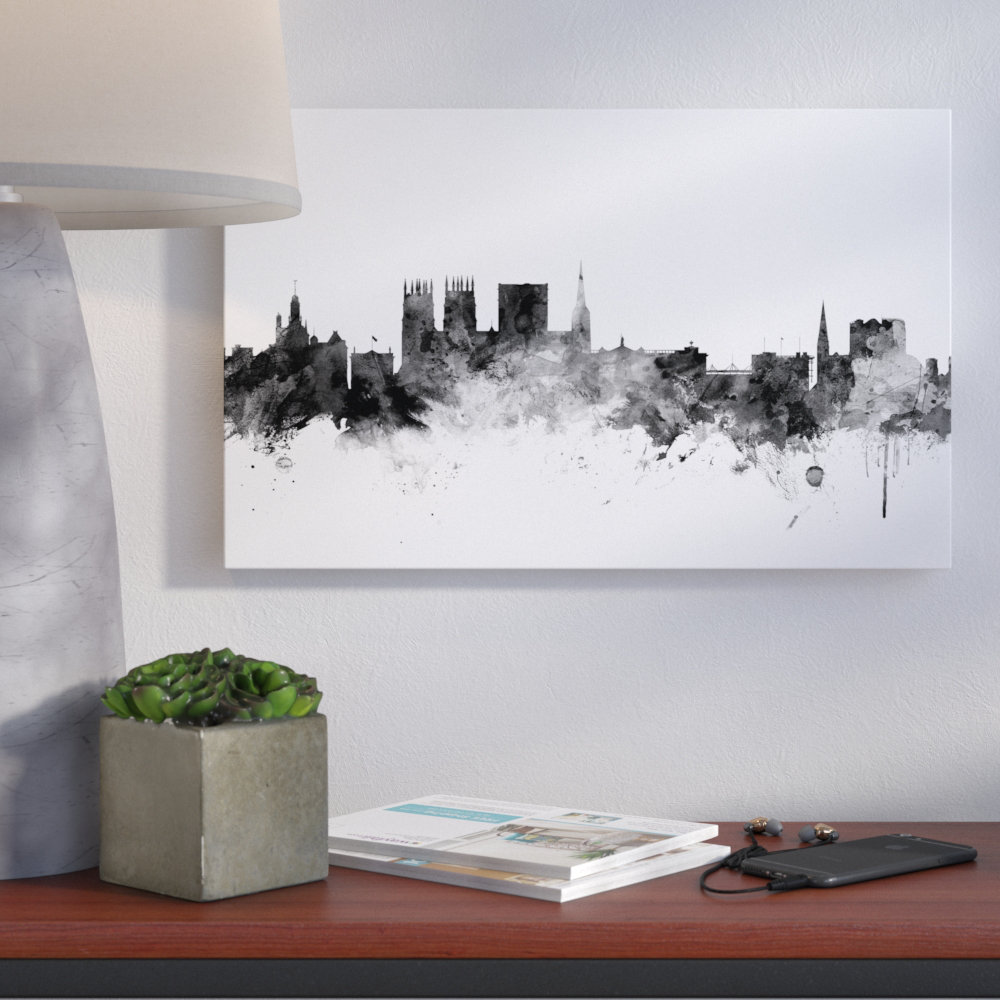 Ivy Bronx 'York England Skyline' Rectangle Framed Graphic Art on ...