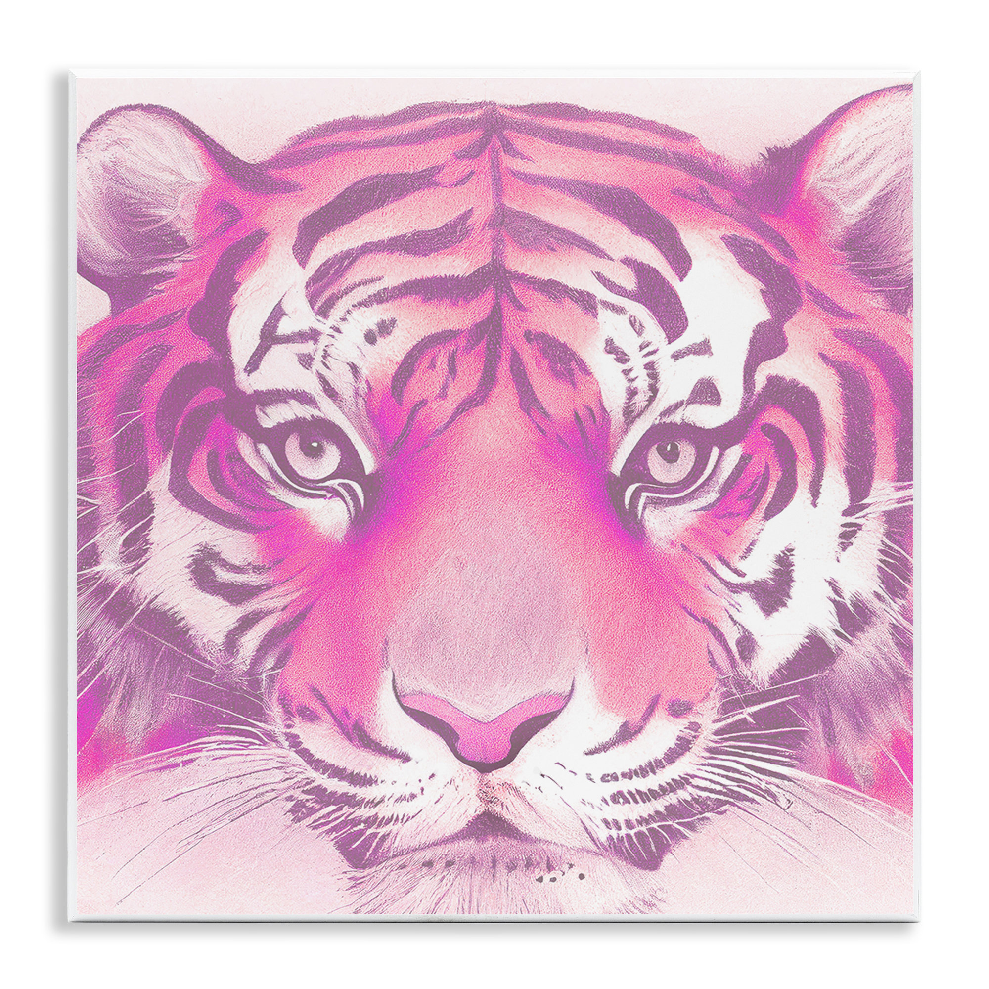 Ebern Designs Pink Tiger Face Wall Plaque Art by Daphne Polselli | Wayfair