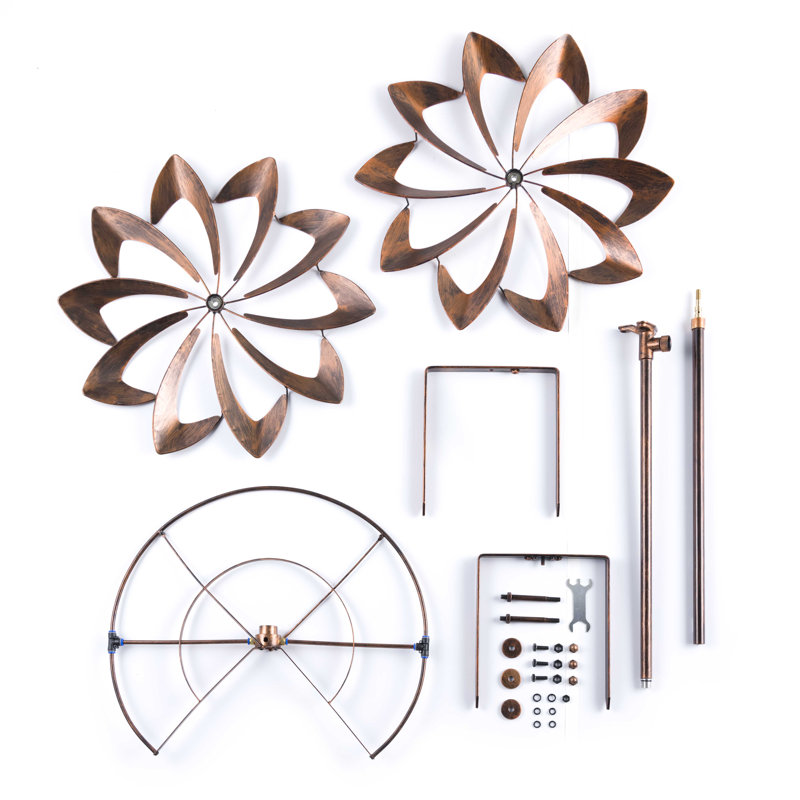 Freeport Park® Hymes Hydro Metal Wind Spinner Garden Stake & Reviews ...