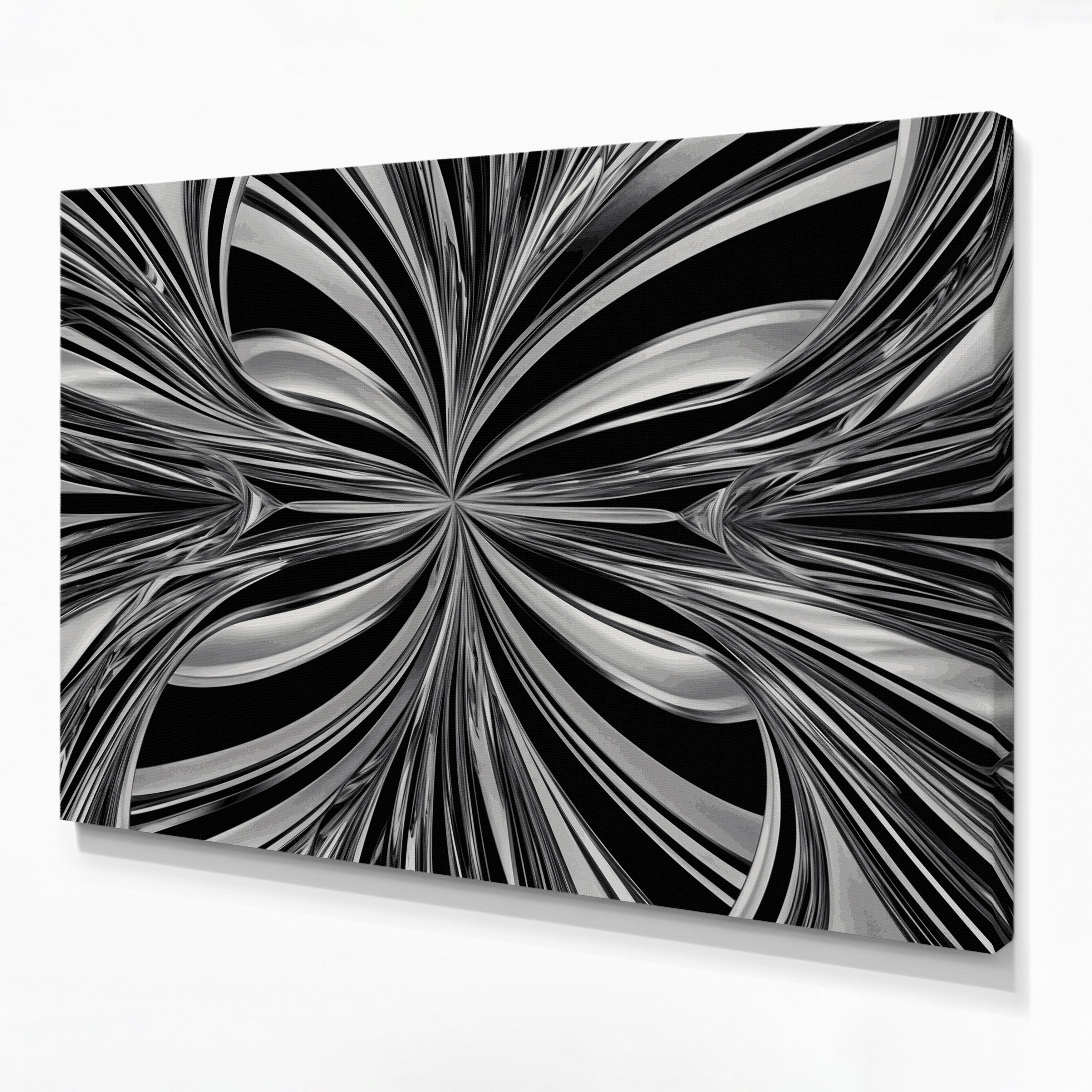 Ivy Bronx Op Art 3 Black Canvas Wall Art | Wayfair