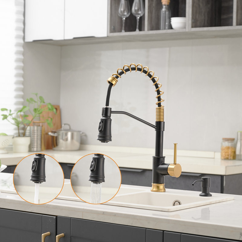 Fapully Pull Down Touchless Single Handle Kitchen Faucet with ...