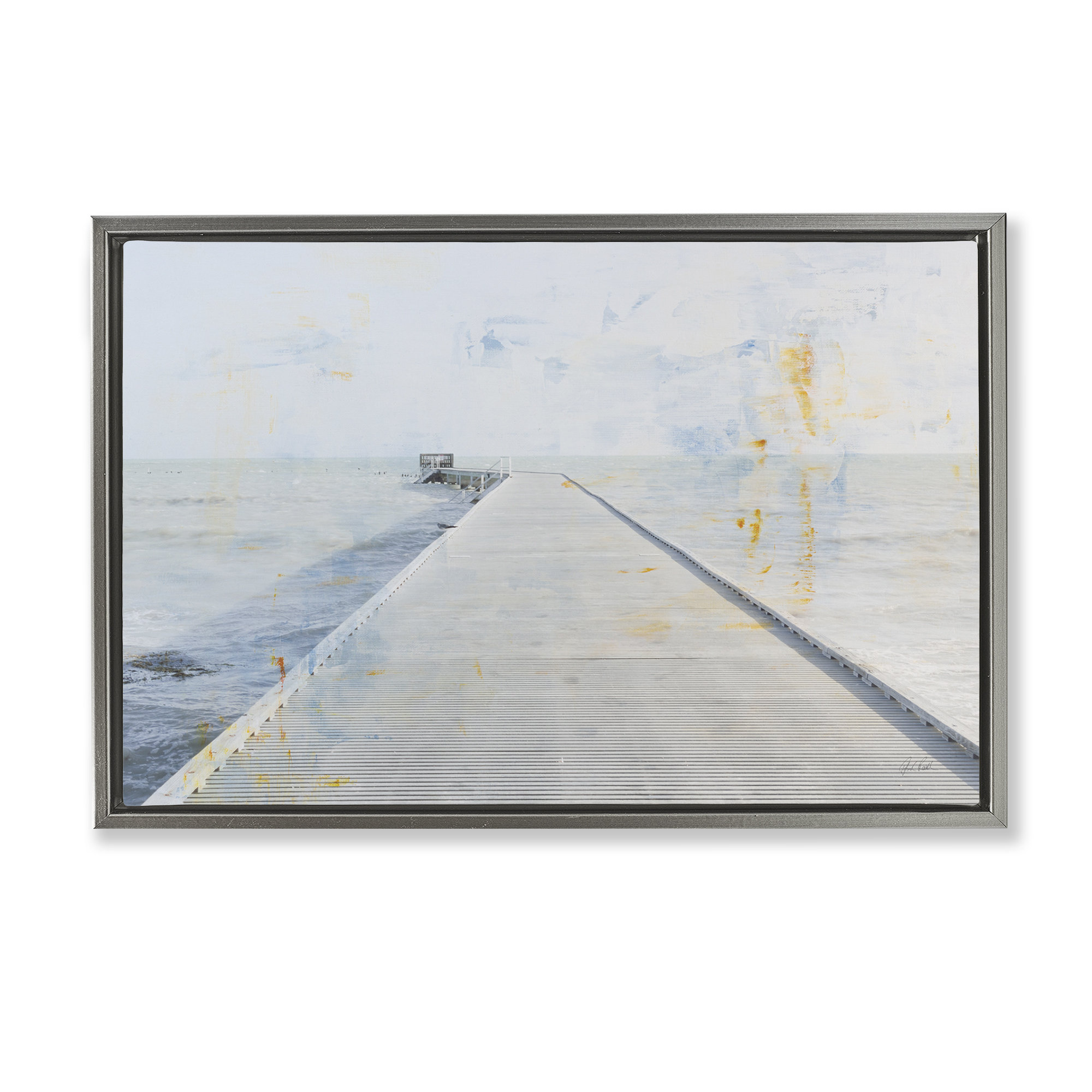 Latitude Run® Pier View Distressed Accents Framed Floater Canvas by ...