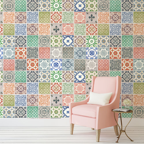 World Menagerie Porcelain Tiles Mix 12 Piece Wall Sticker Set | Wayfair ...