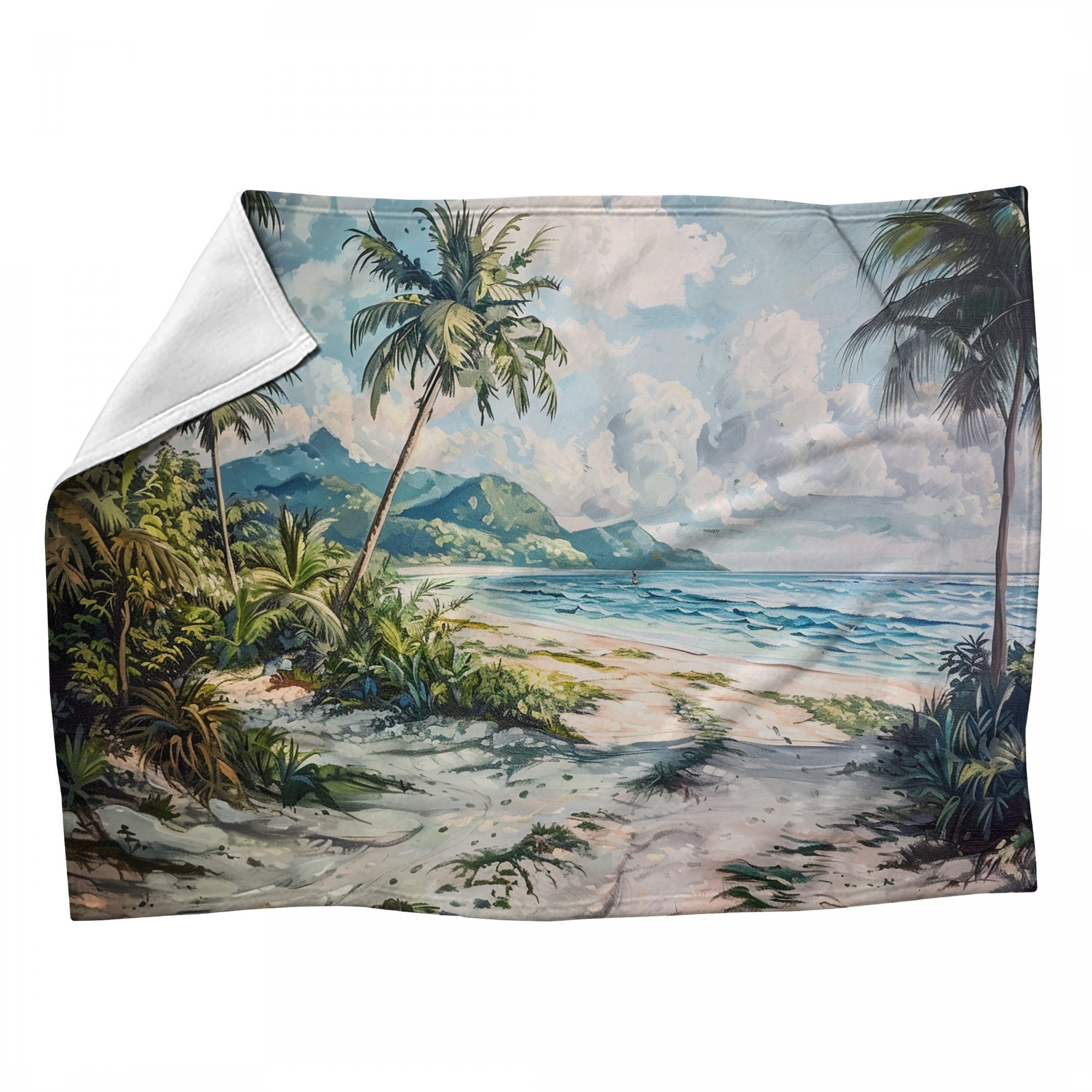VisionDecor Tropical Beach Fleece Throw Blanket - Landscape Throws for ...