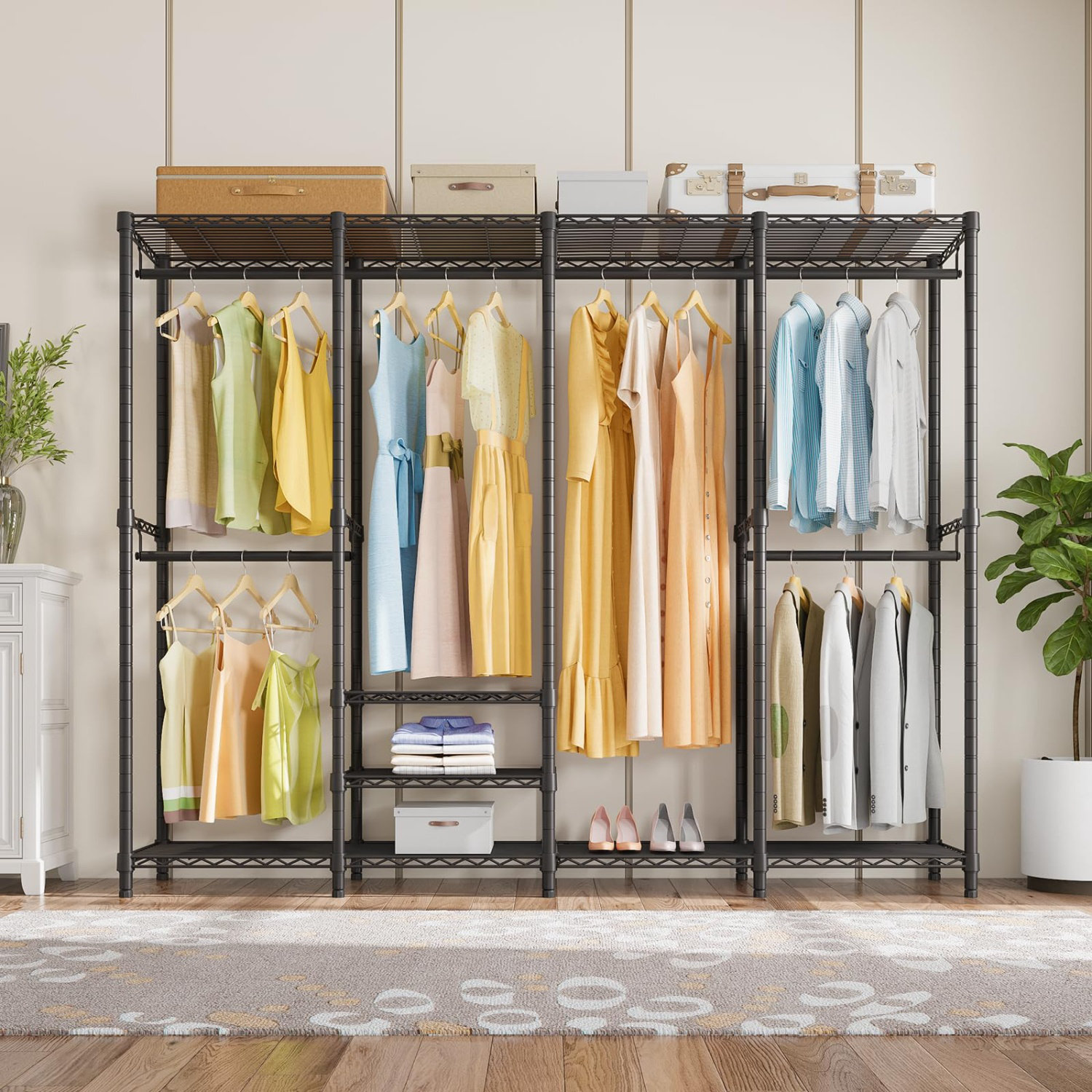 Hokku Designs Wire Garment Rack Heavy Duty Clothes Rack For Hanging ...