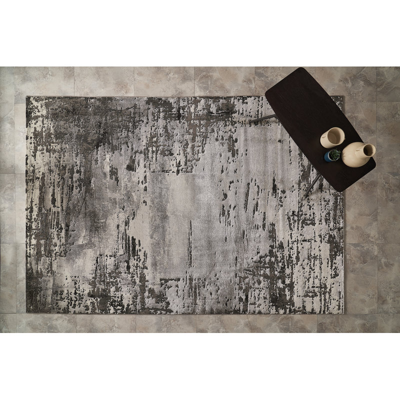 17 Stories Spectrum Area Rug, Beige/Gray | Wayfair